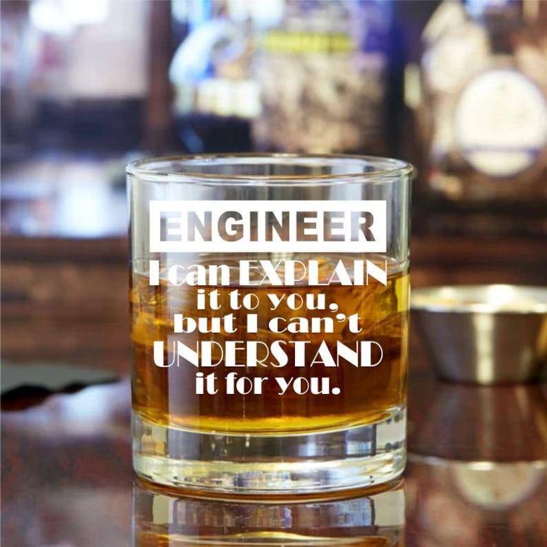 Engineer Whiskey Glass Personalized Engineer Glass Fun Gifts - Etsy UK