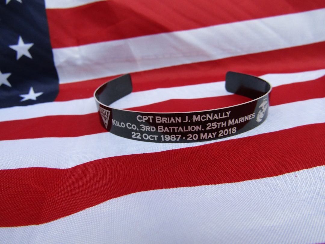 Memorial Military Bracelet, Cuff Bracelet, Memorial Tribute Arm Cuff ...