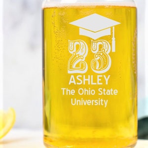 Custom Graduation Glass for Class of 2023 -, Engraved High School ...