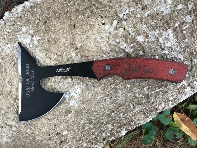 Groomsmen Engraved Axe Personalized Rescue Hatchet With Wood - Etsy