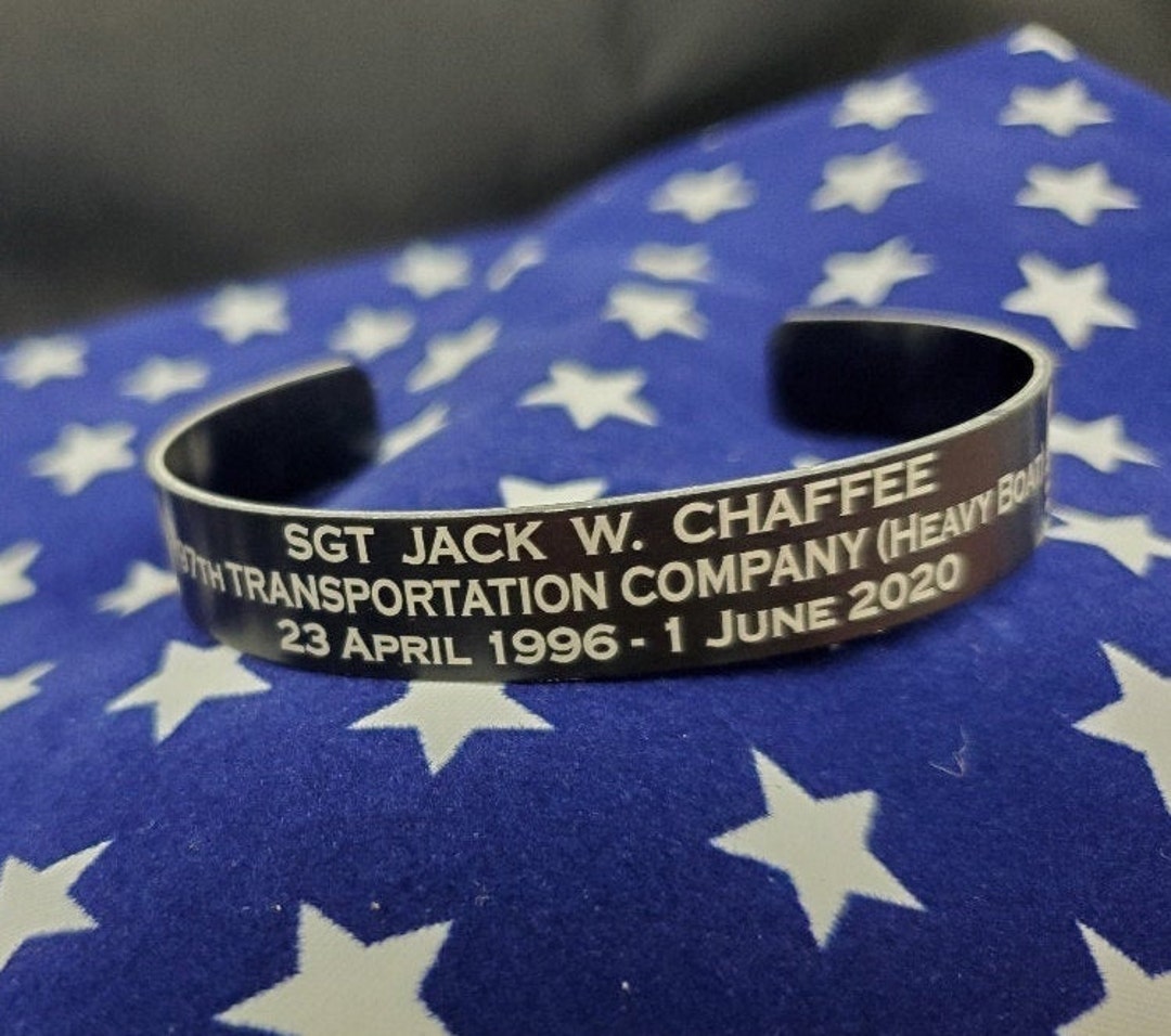 SGT Jack W Chaffee Memorial Military Bracelet, Marine Cuff Bracelet ...