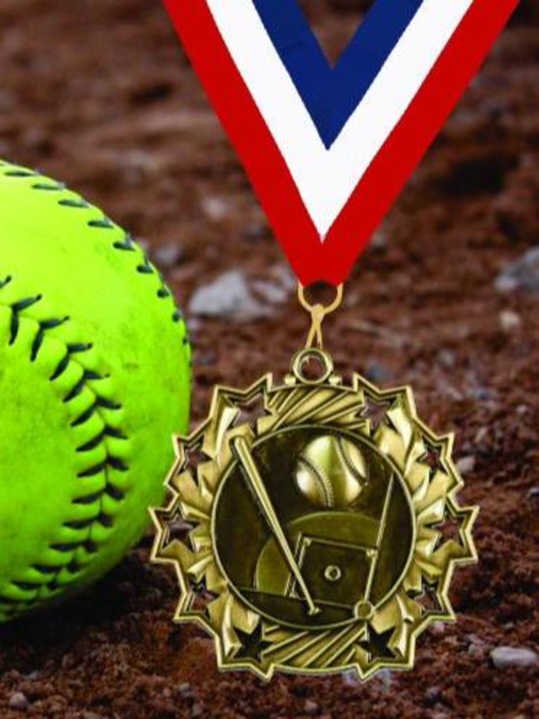 Gold and Silver Softball Medals With Engraved Plate - Great Gift for ...