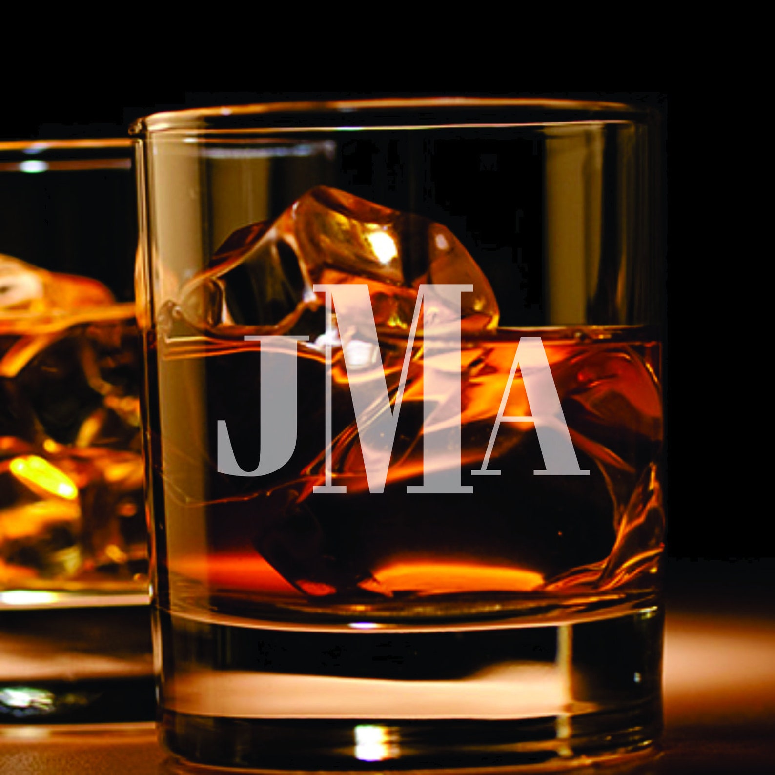 Monogrammed Whiskey Glass Custom Personalized Bourbon and - Etsy