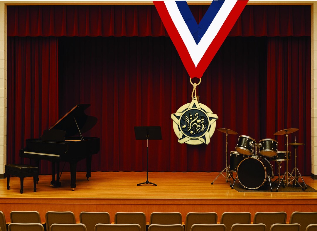 Music Medal Award With Ribbon – Personalized Engraved Music Trophy ...