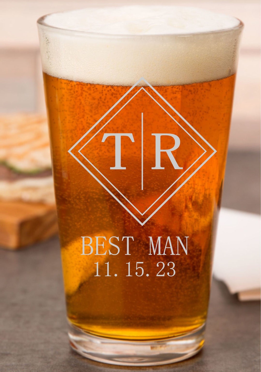 Groomsman Custom Beer Glass - Personalized Beer Glass for Best Man ...