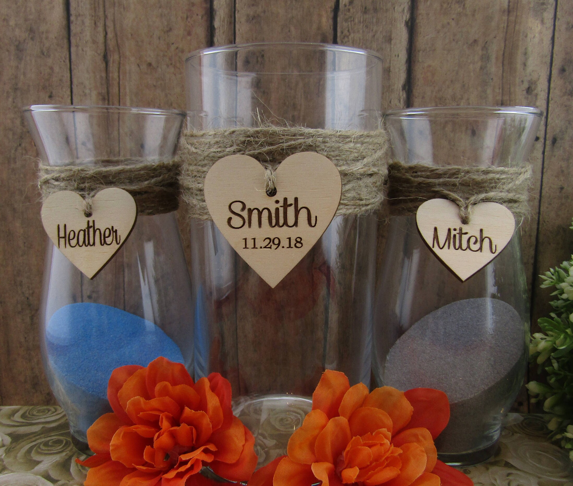Sand Unity Ceremony Set Rustic , Wedding Unity Ceremony Set ...