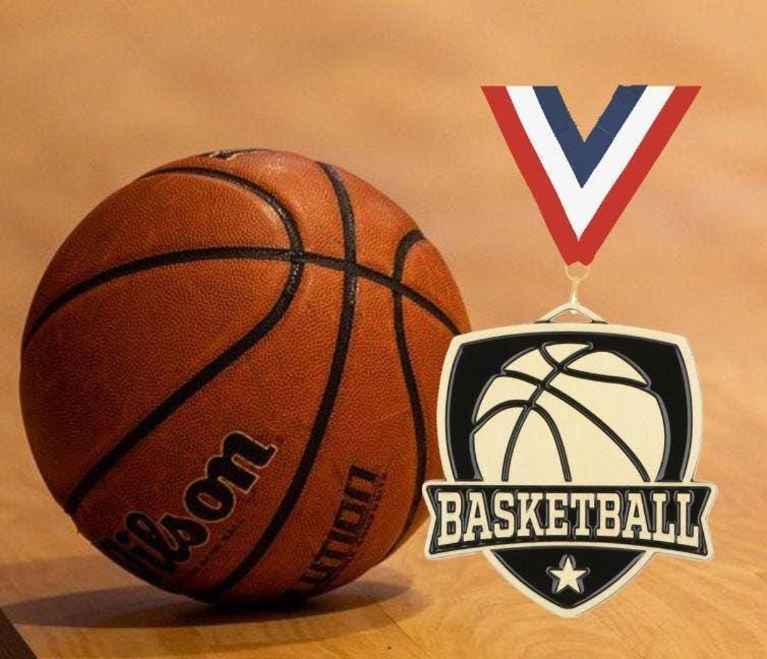 Basketball Medal With Neck Ribbon and Engraving -gold and Silver ...