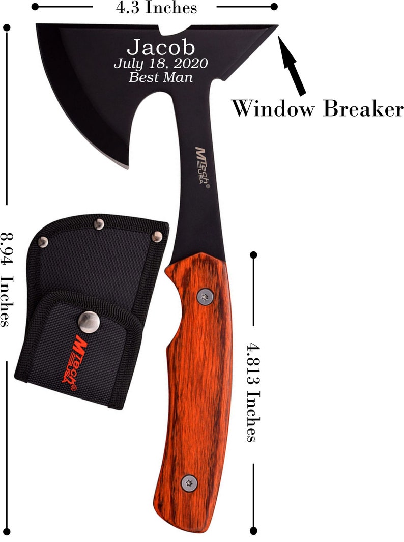 Groomsmen Engraved Axe Personalized Rescue Hatchet With Wood - Etsy