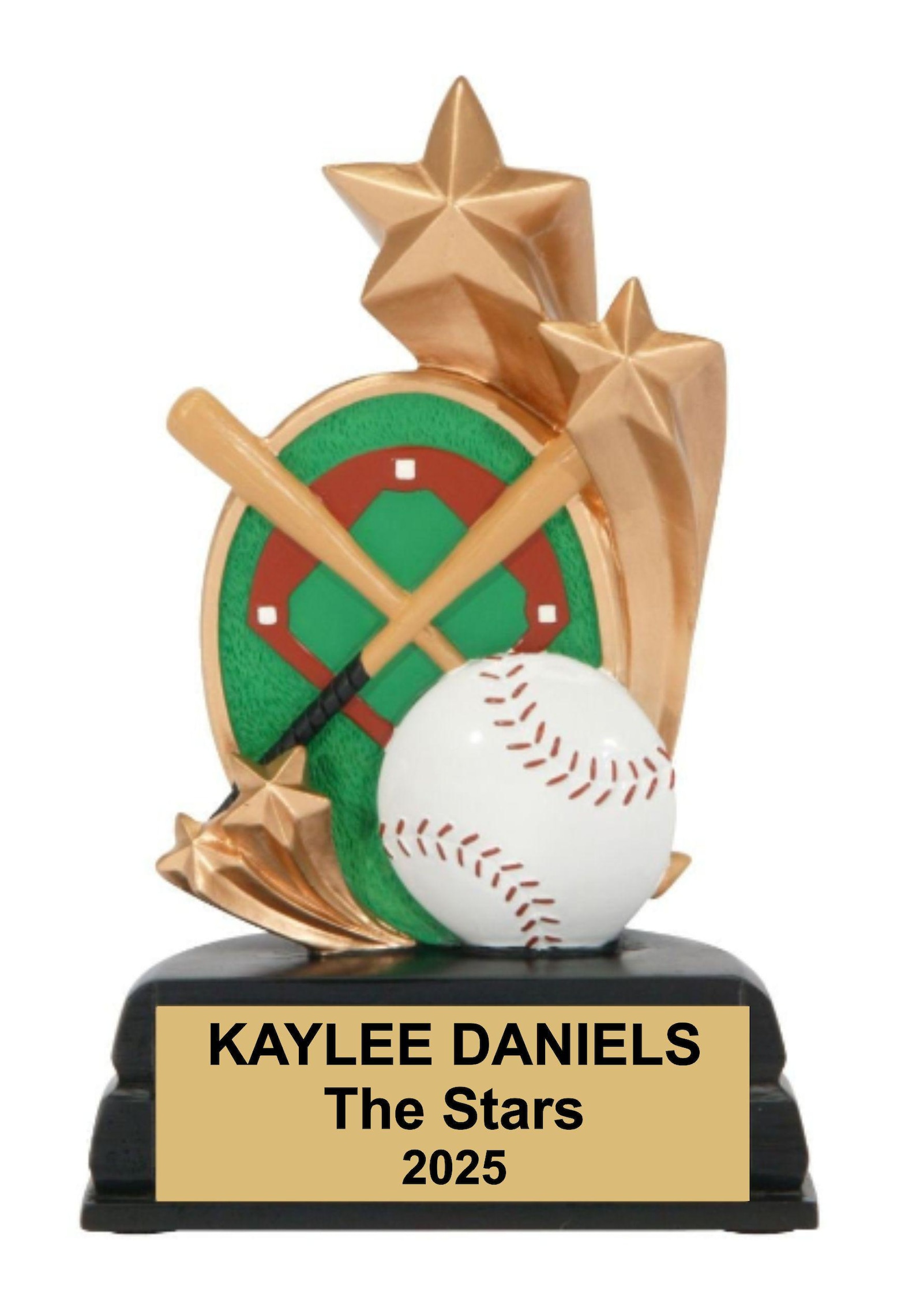 Baseball Star Trophy With Engraved Plate - Baseball Team Awards ...
