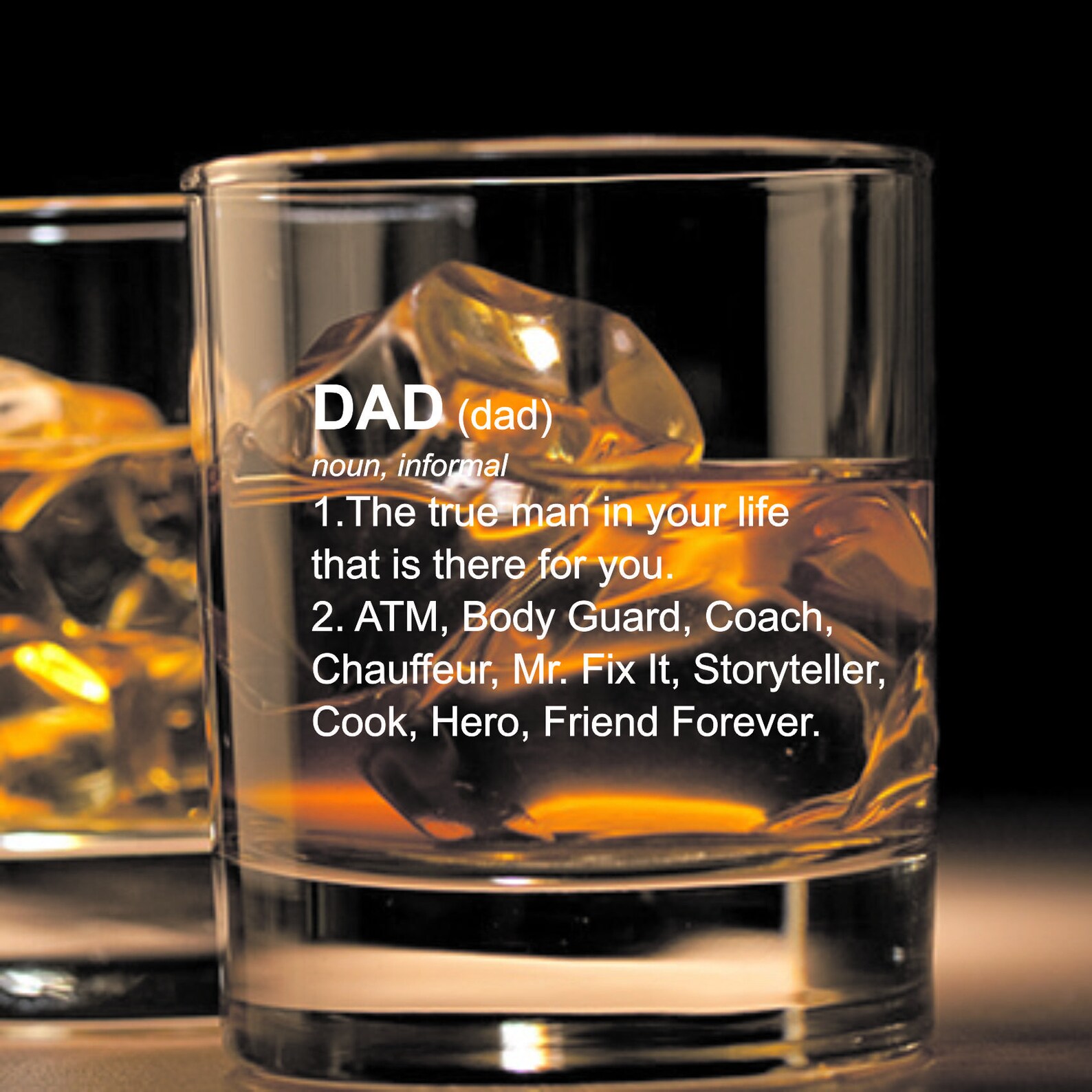Whiskey Glass for Dad or Grandpa, Custom Whiskey Glass for Daddy With ...
