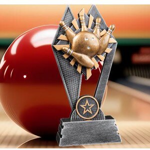 Bowling Trophy Resin Award With Engraved Plate -bowling Tournament ...