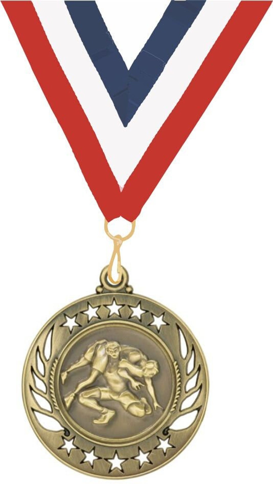 Gold Wrestling Superstar Medal - Wrestling Medal With Neck Ribbon ...