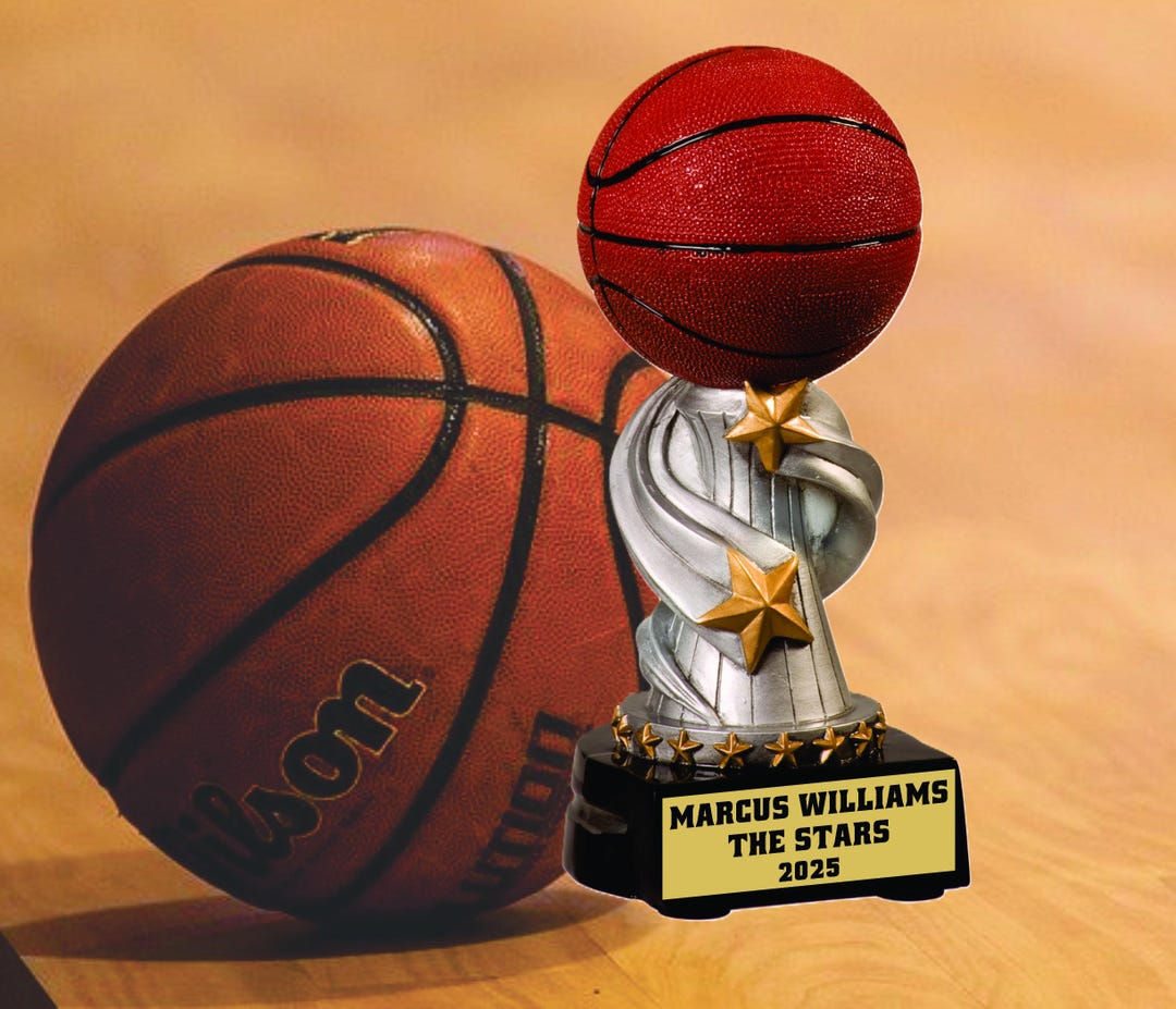Personalized Basketball Trophy - B-ball Tournament Resin Tower Award ...