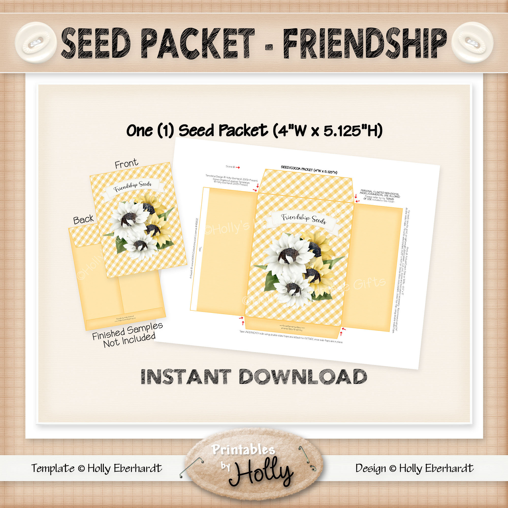 Seed Packet FRIENDSHIP Instant Download Printable - Etsy