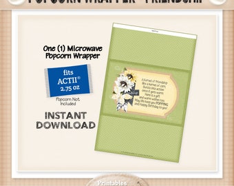 Microwave Popcorn Wrapper - POP - Birthday - Father's Day - Instant ...