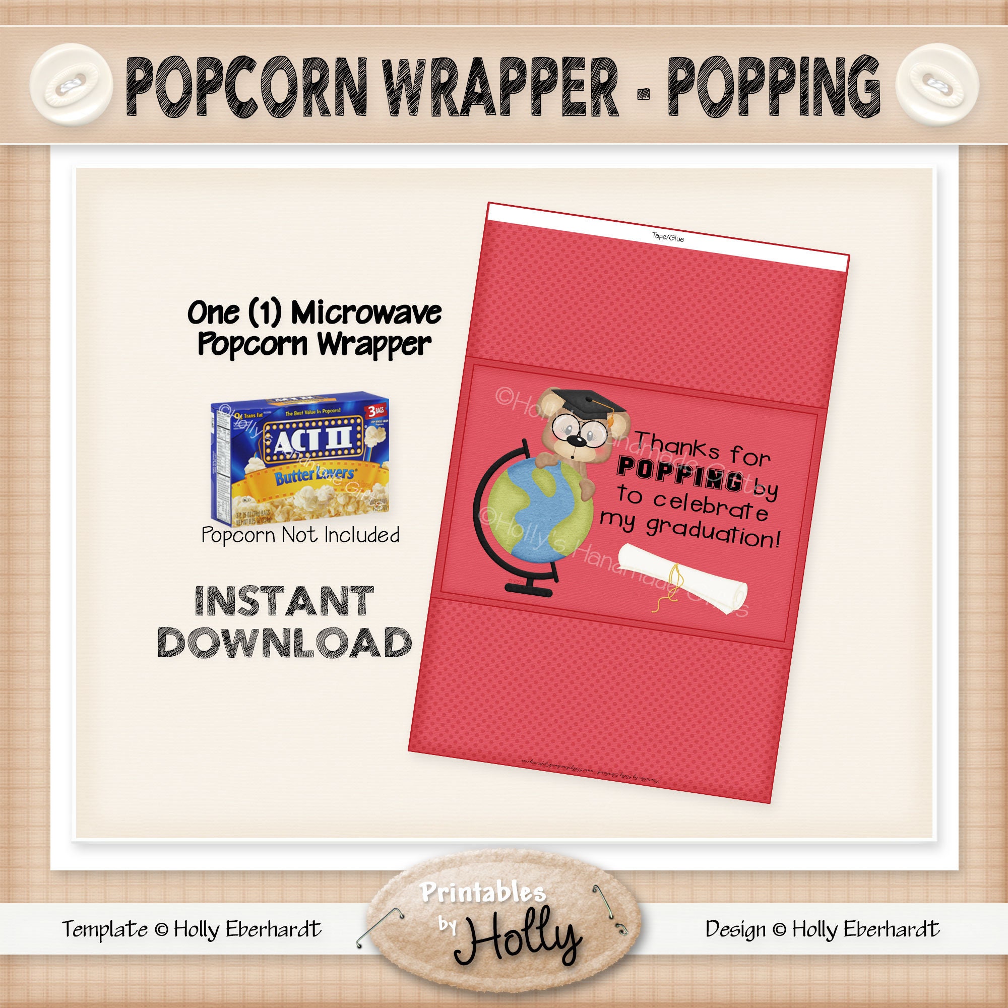 Microwave Popcorn Wrappers Printable