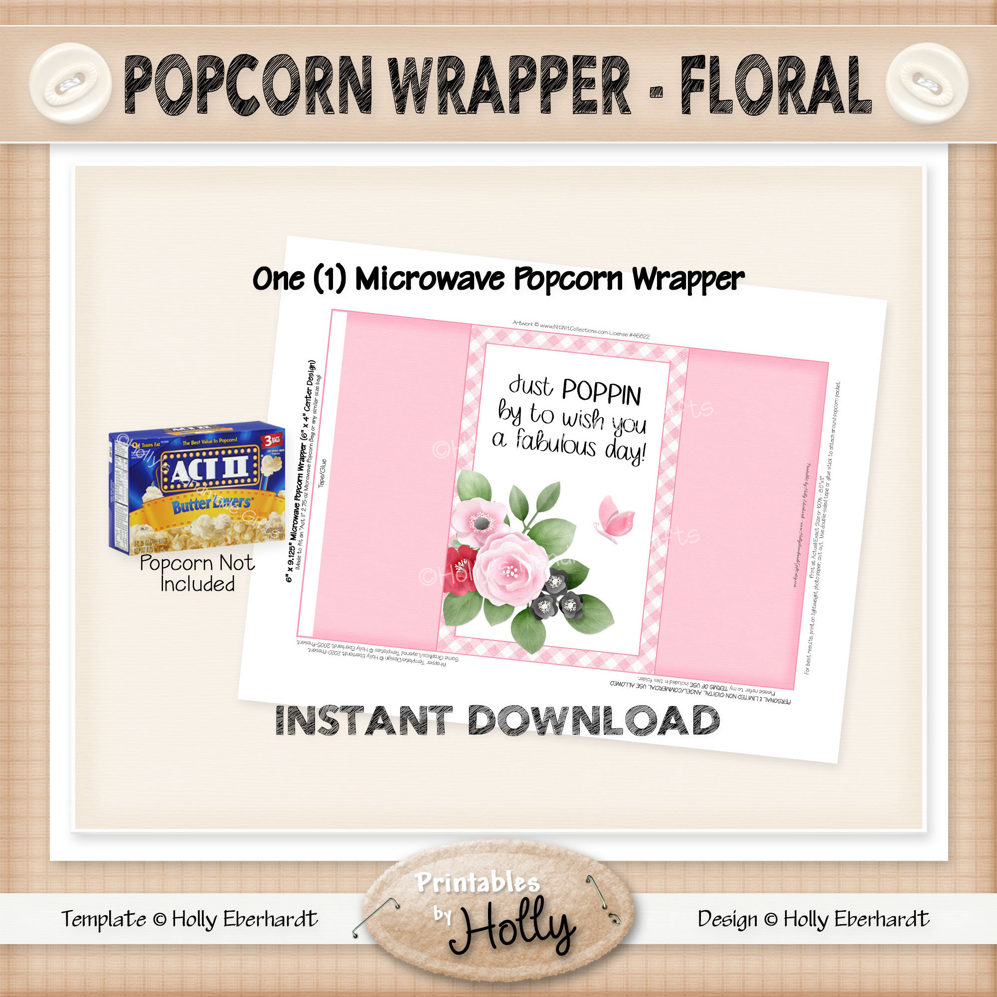 Microwave Popcorn Wrappers Printable