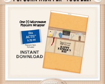 Microwave Popcorn Wrapper - POP - Birthday - Father's Day - Instant ...