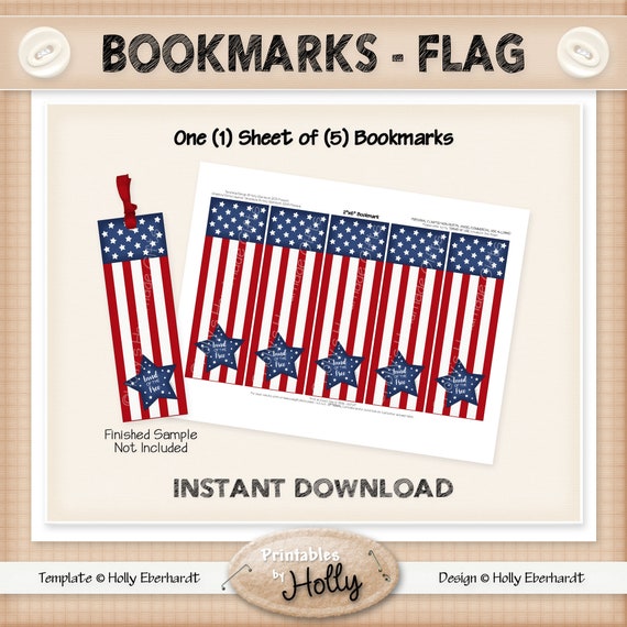Bookmarks FLAG Americana Instant Download Printable - Etsy