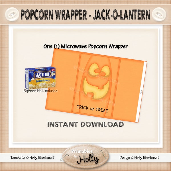 Halloween Microwave Popcorn Wrappers - Etsy