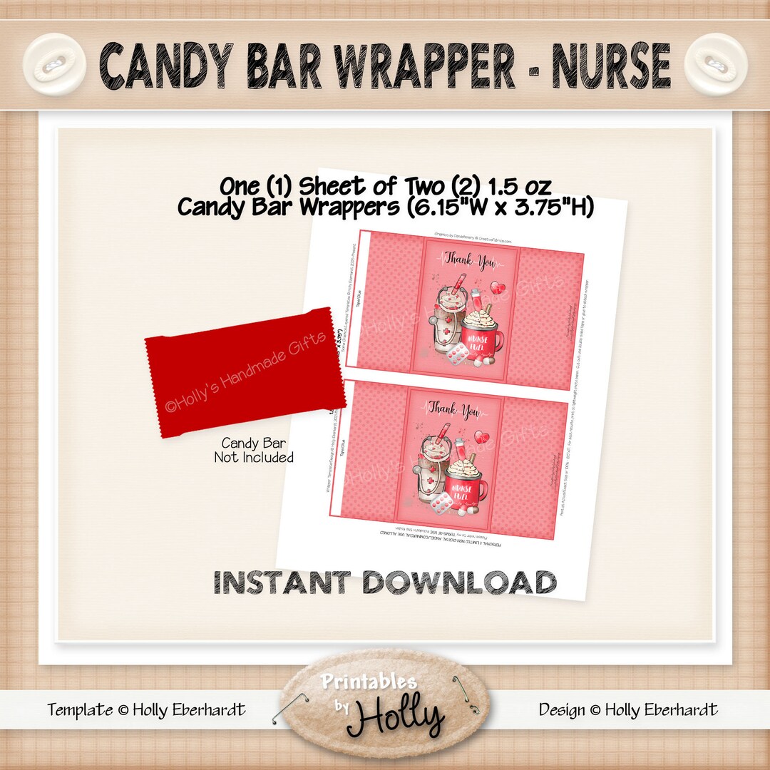Candy Bar Wrapper - NURSE - Instant Download Printable - Beginner ...