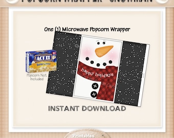 Christmas Microwave Popcorn Wrapper Christmas Popcorn - Etsy