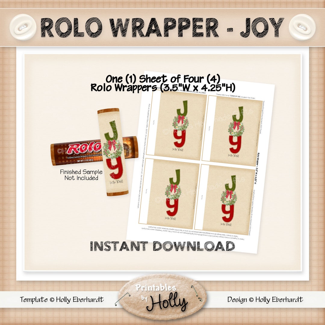 Rolo Wrapper JOY Christmas Instant Download Printable - Etsy