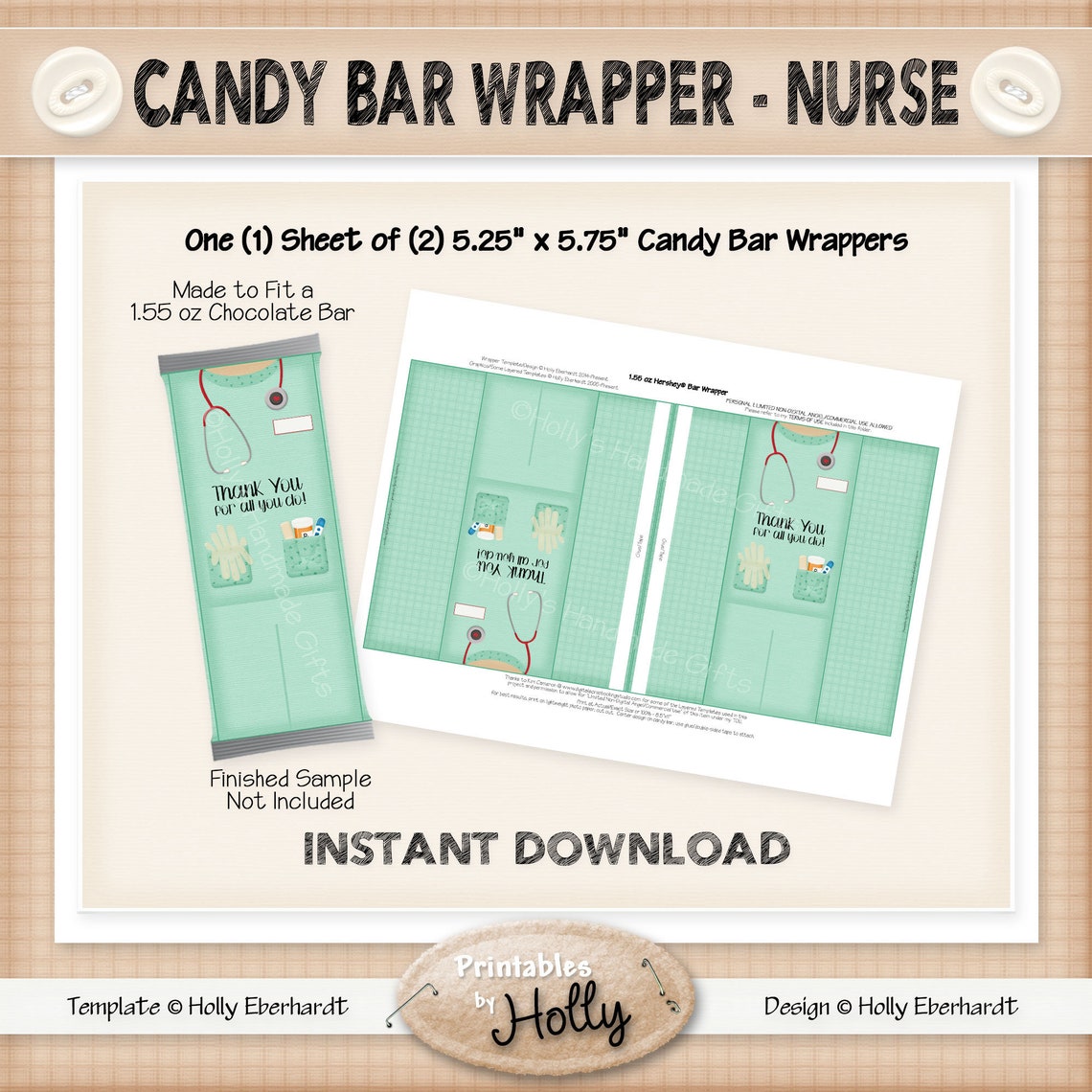 Candy Bar Wrapper - NURSE - Instant Download Printable - Beginner ...