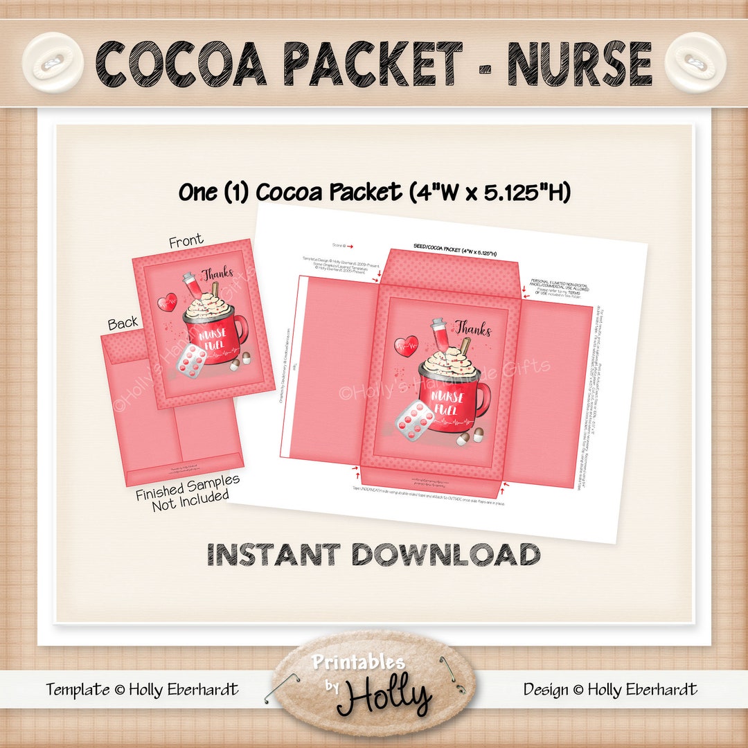 Cocoa Packet - NURSE - Instant Download Printable - Experienced ...