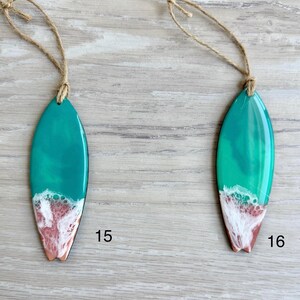 Surfboard Ornament, Christmas Tree Ornament, Resin Surfboard Ornament ...