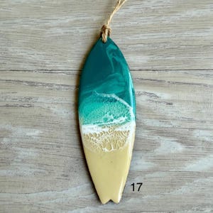 Surfboard Ornament, Christmas Tree Ornament, Resin Surfboard Ornament ...