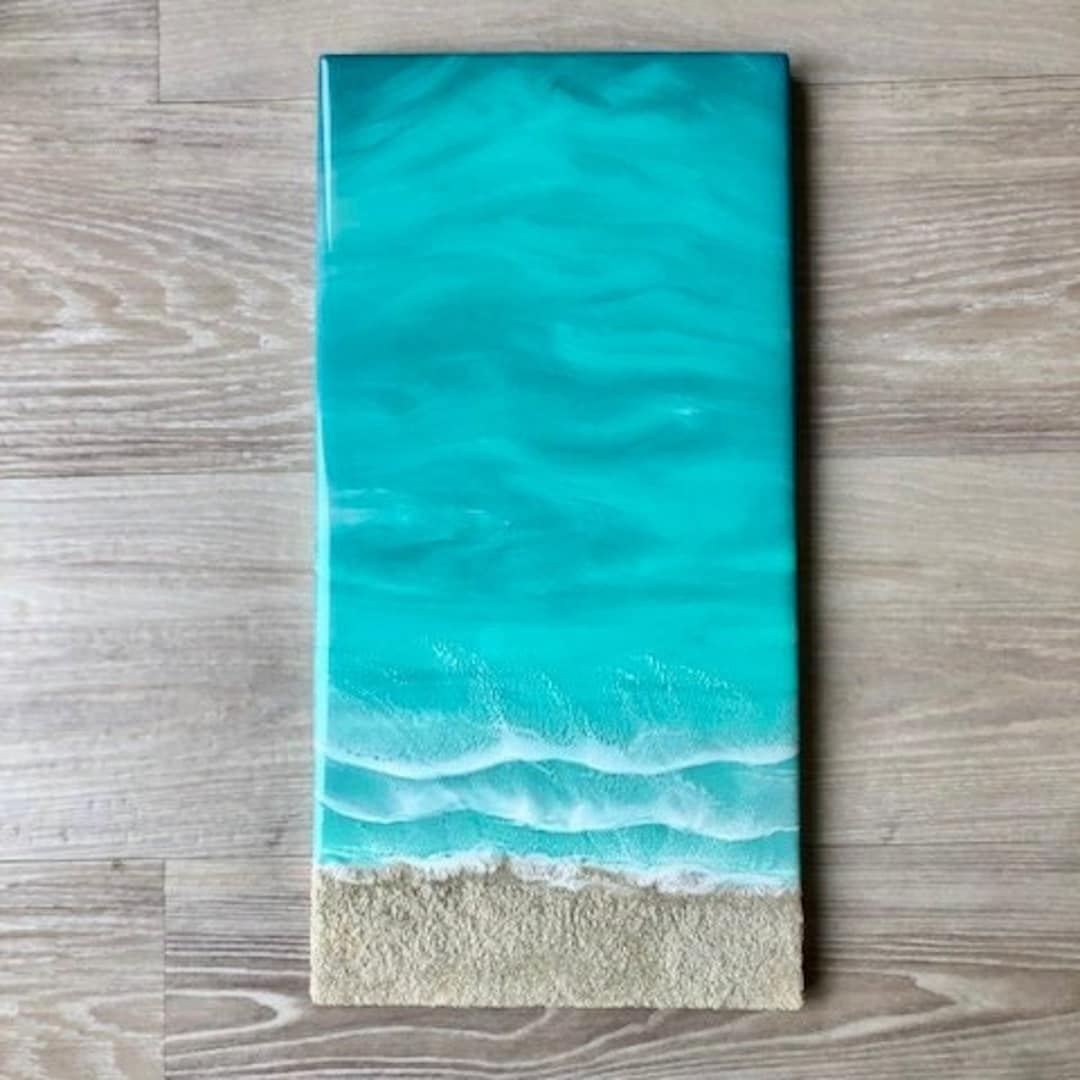 12x24 Resin Beach Art, Wall Art, Resin Beach, Wave Art, Made in Hawaii ...