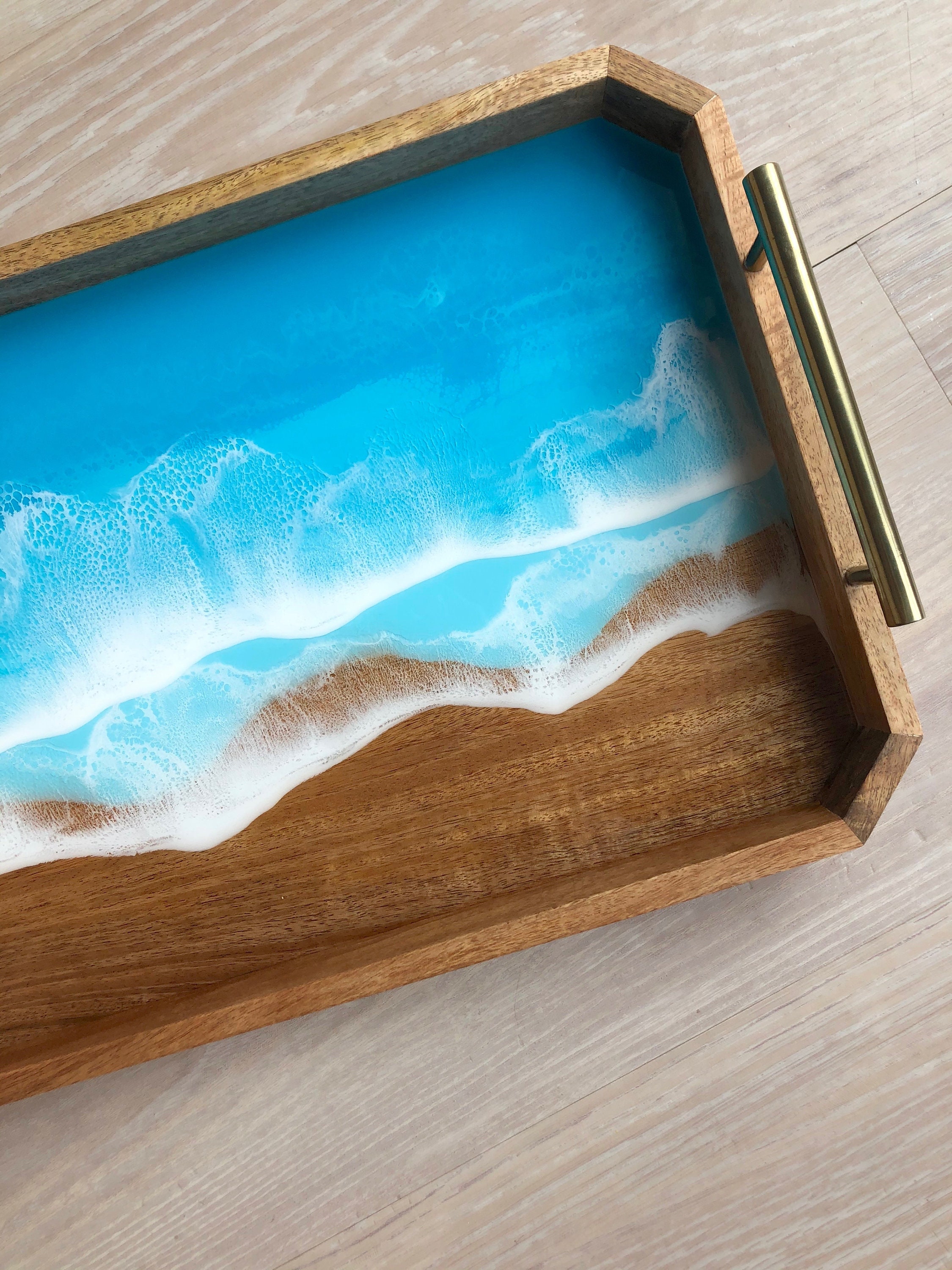 Decorative Mango Wood and Resin Tray