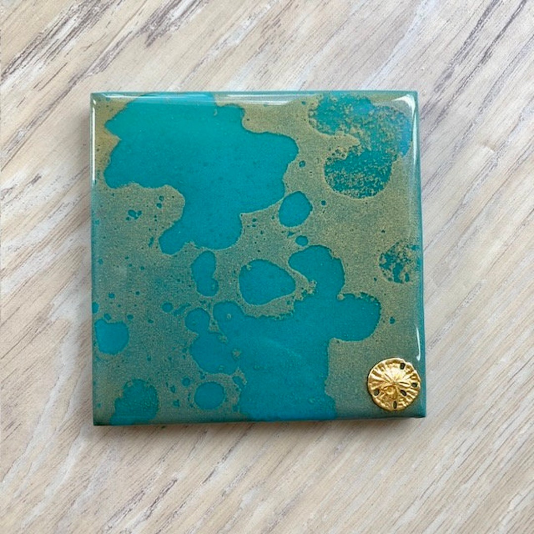 Coral Reef Coaster With Sand Dollar - Etsy