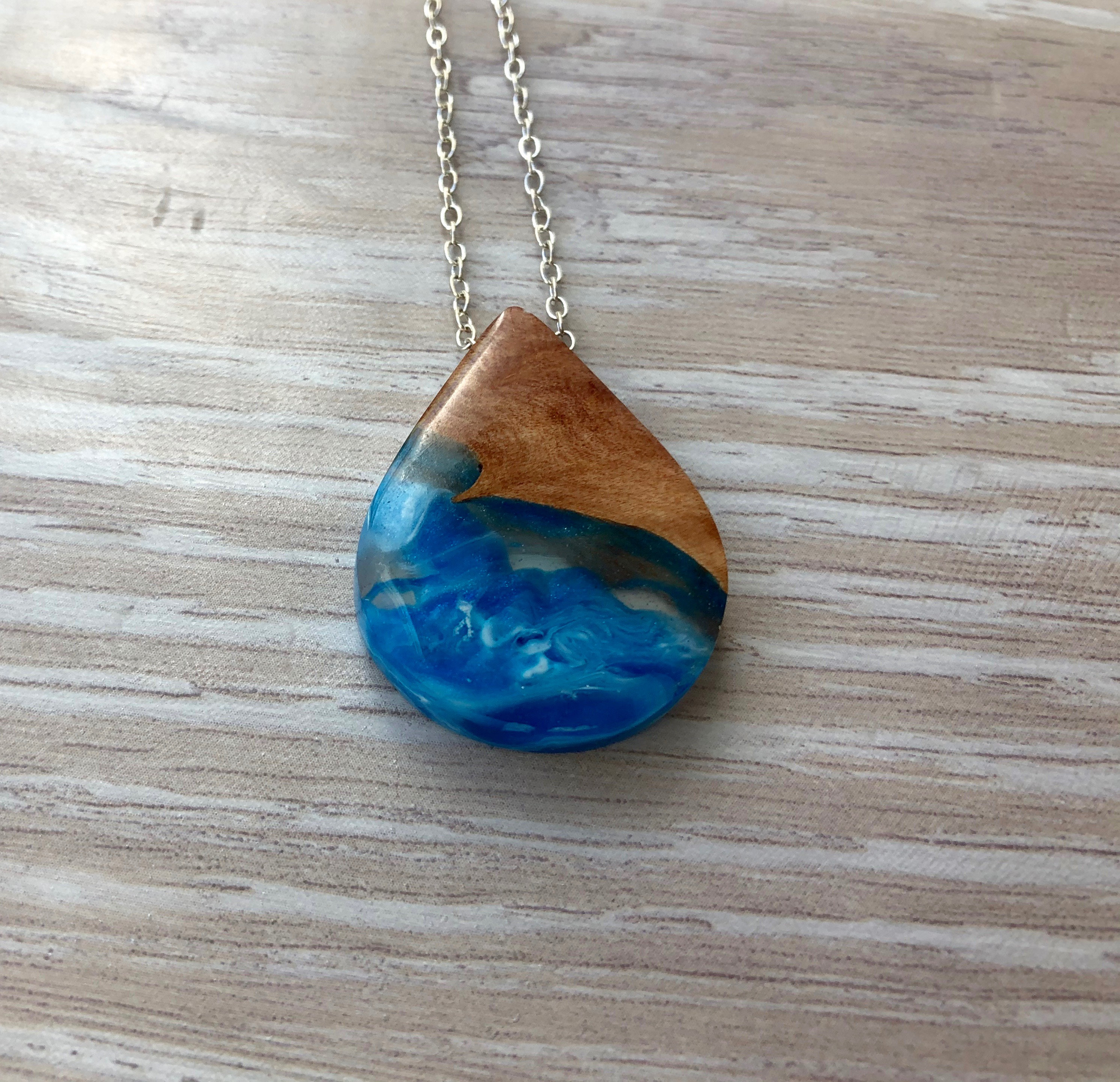 Burl Wood and Clear Blue Resin