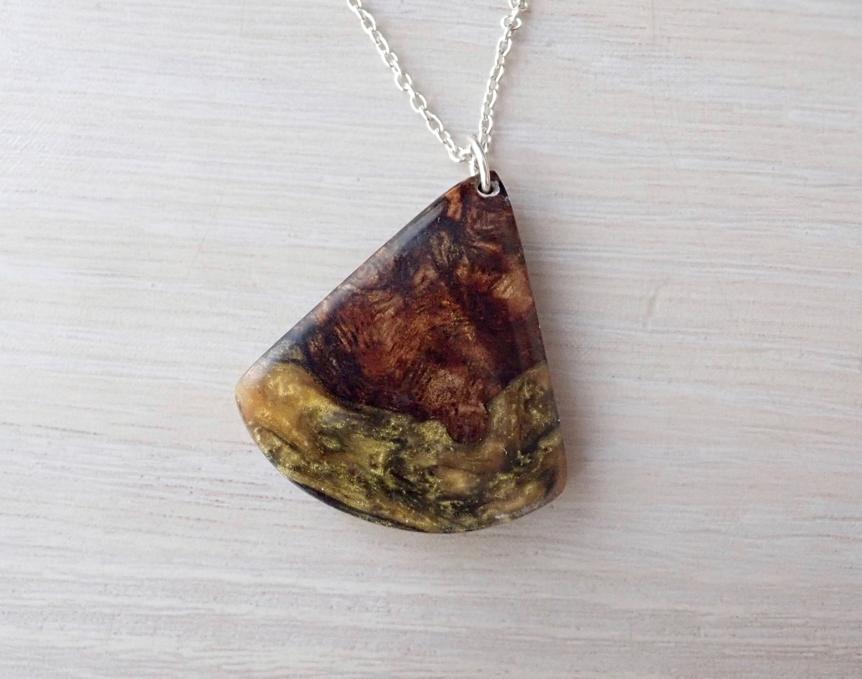 Mango Wood and Gold and Black Resin