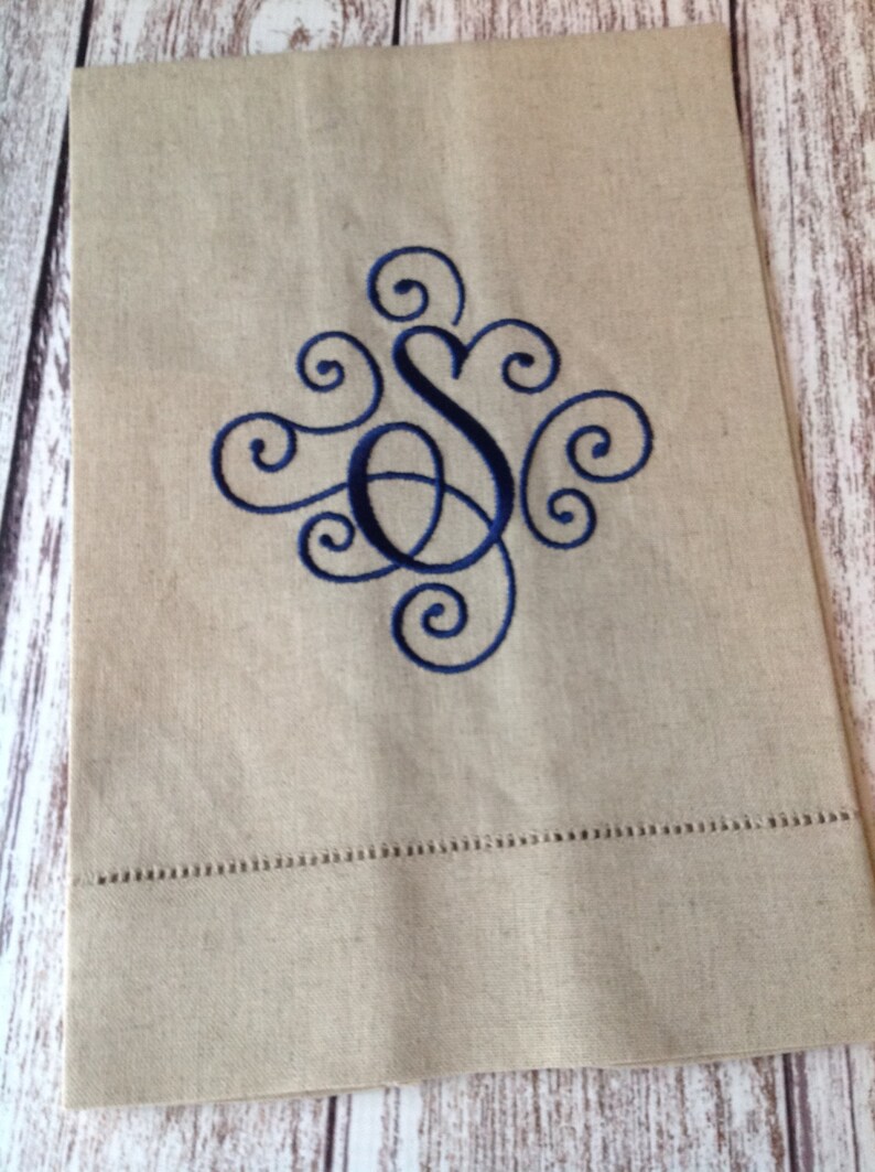 Scroll Initial Design Kitchen Towel/hand Towel - Etsy