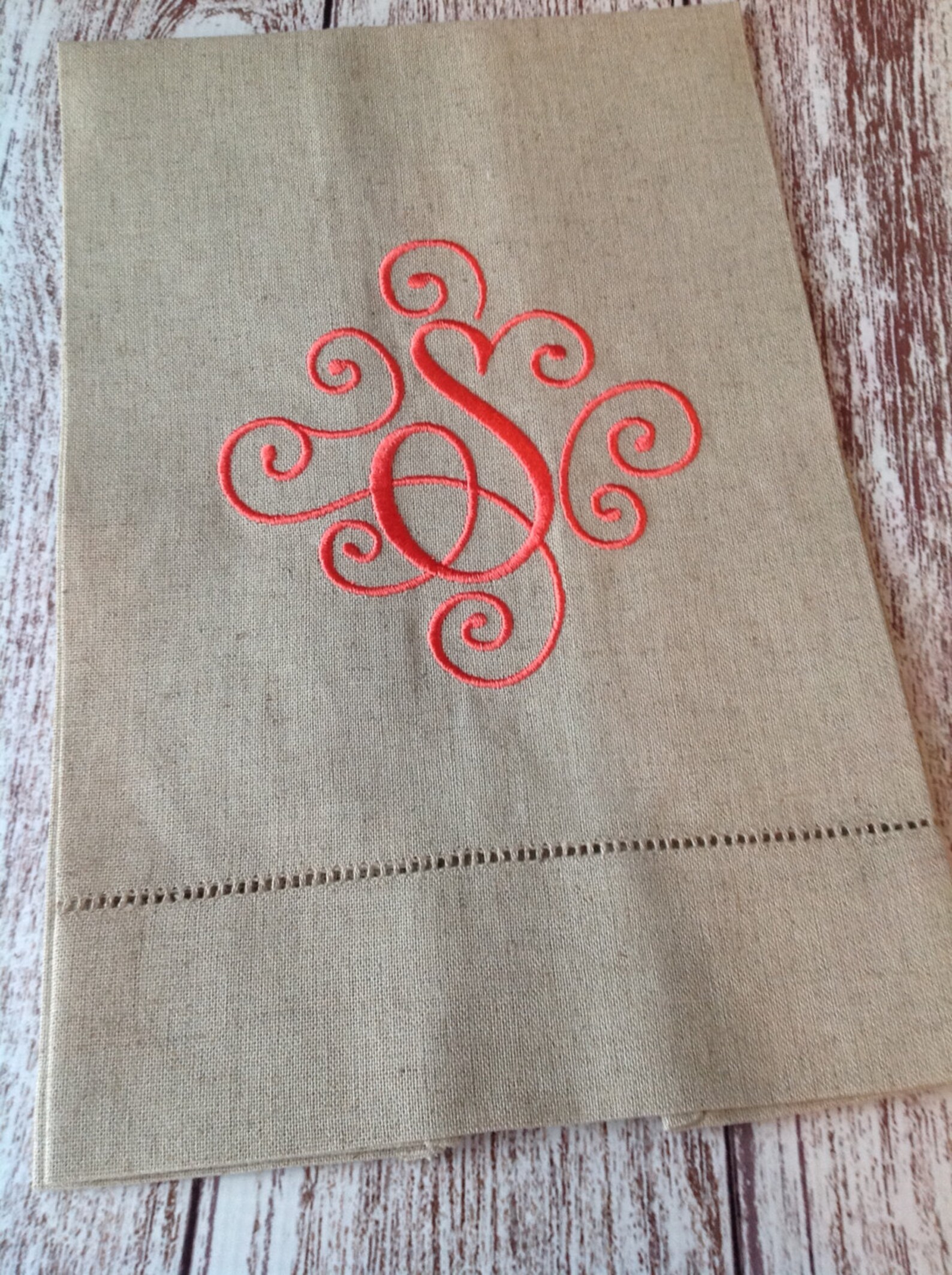 Scroll Initial Design Kitchen Towel/hand Towel - Etsy