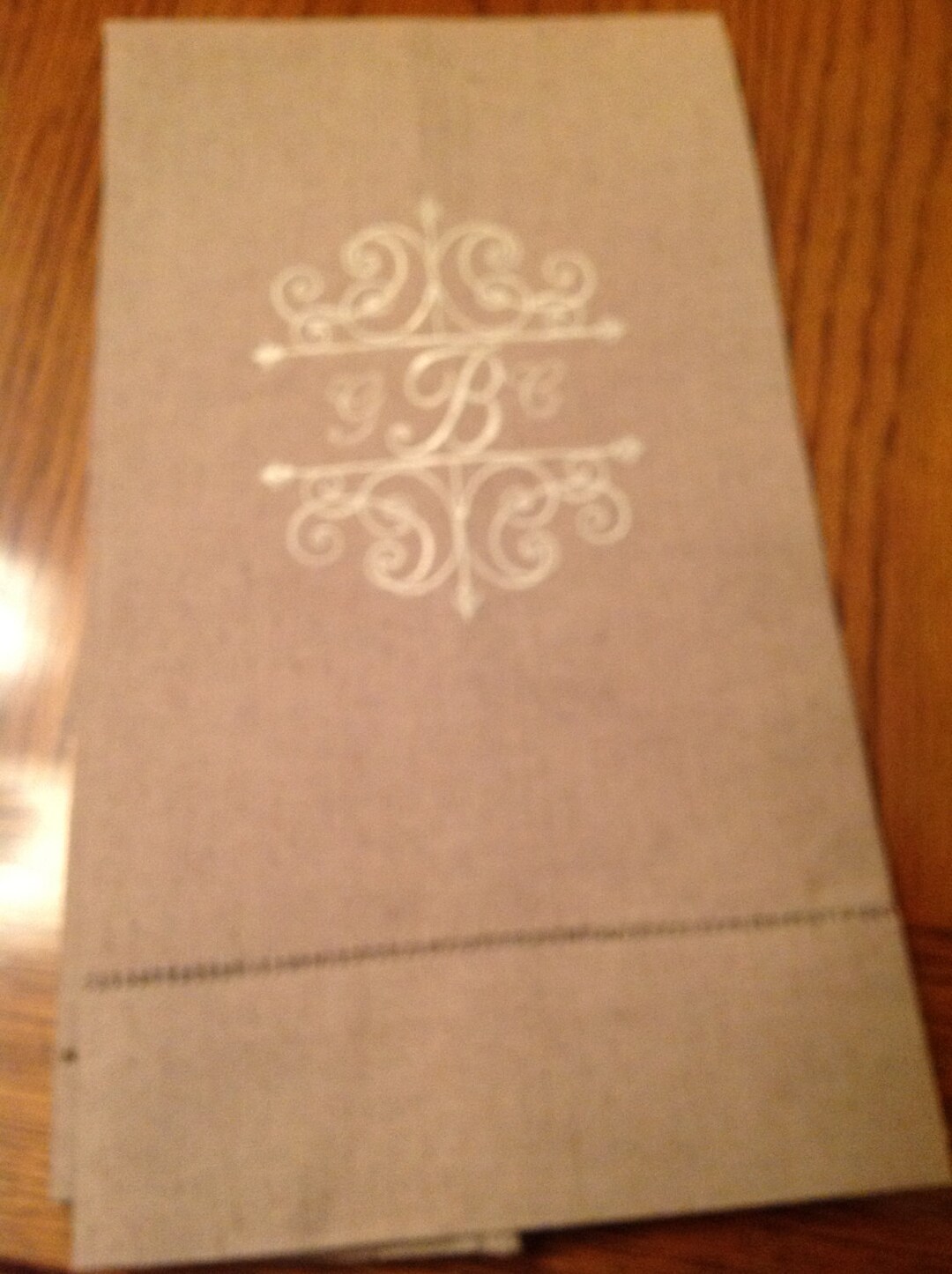 Monogrammed Linen Towel- Scroll Border Accent - Etsy