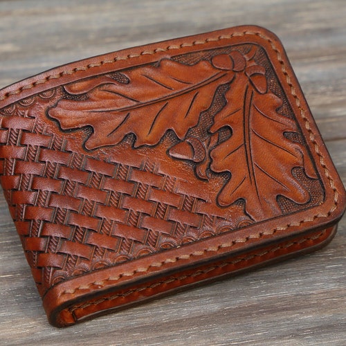Hand Tooled Leather Wallet - Etsy