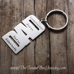 DAD Personalized Keyring Father Gift With the Kids Names Dad Gift Dad ...