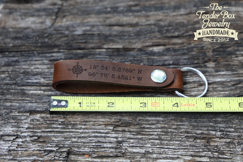 Personalized Monogram Leather Keychain Keyring With Snap Leather Key ...