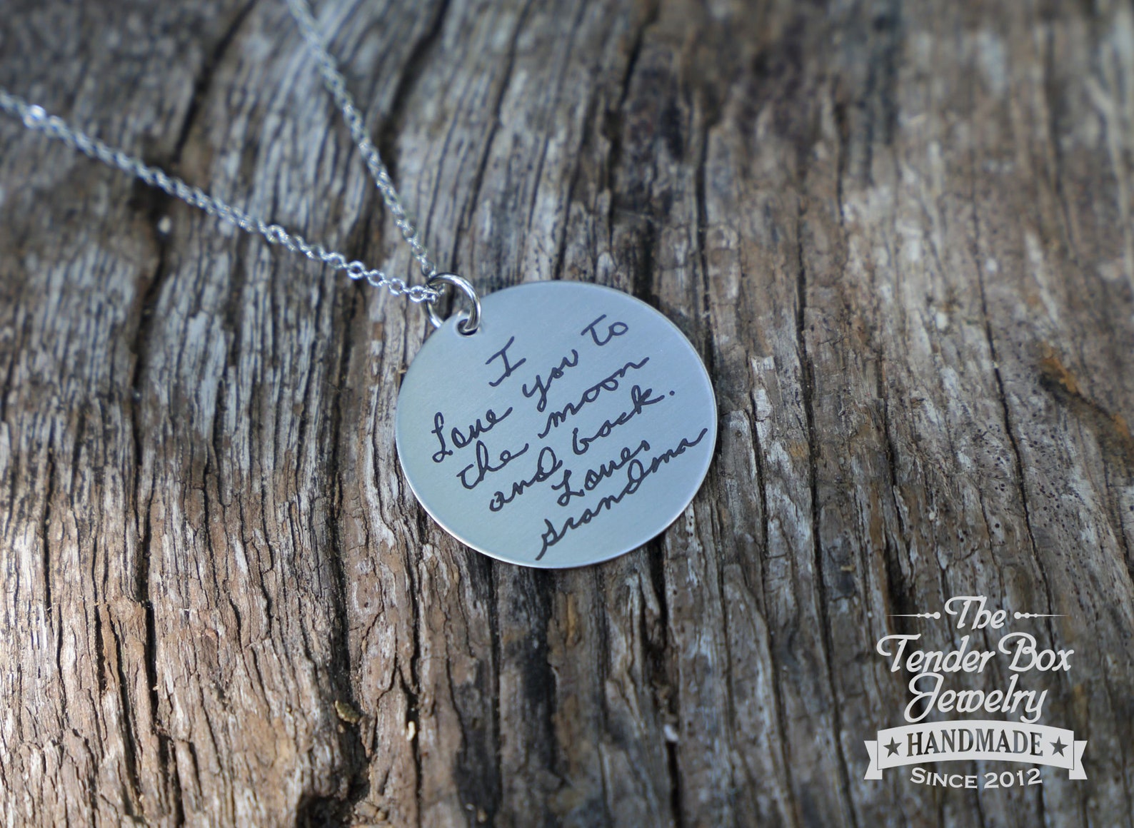 Personalized Engraved Handwriting Stainless Necklace Christmas - Etsy