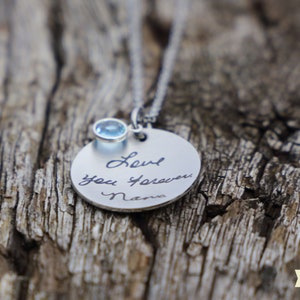 Personalized Engraved Handwritten Message Necklace Engraved With Your ...