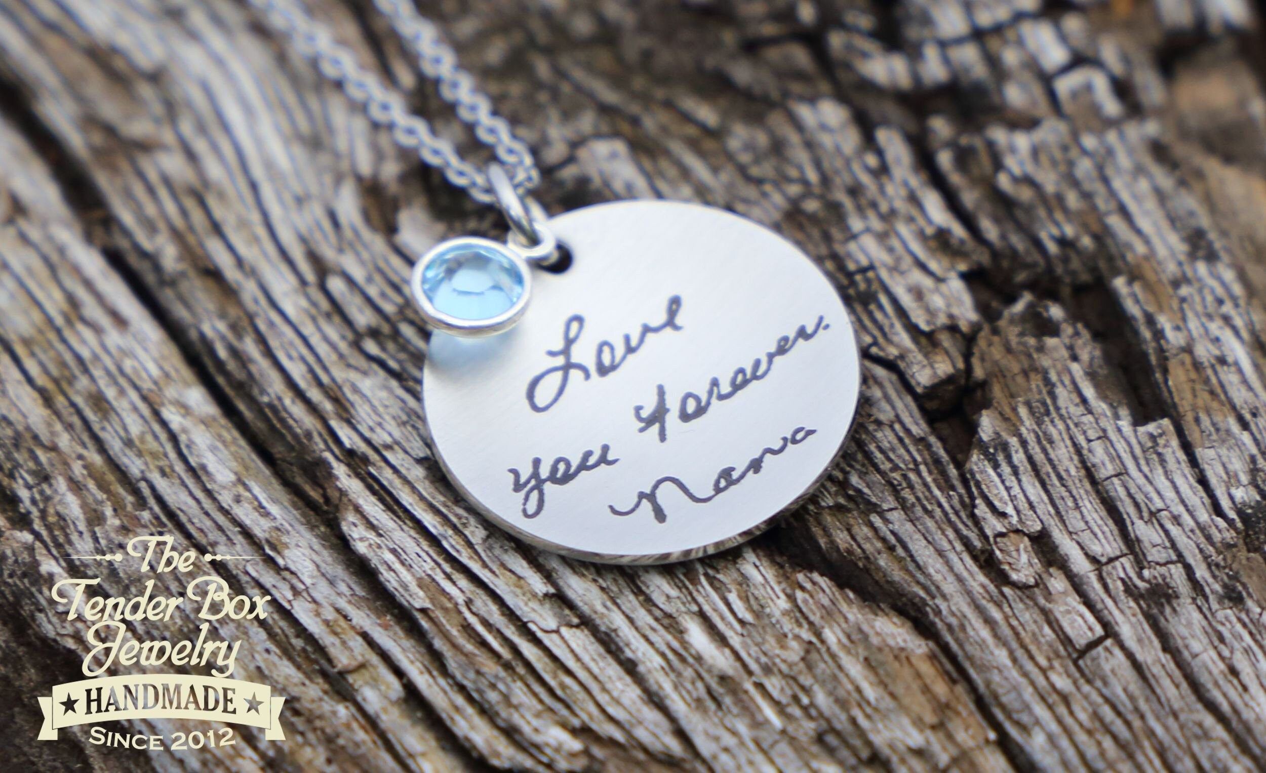 Personalized Engraved Handwritten Message Necklace Engraved | Etsy