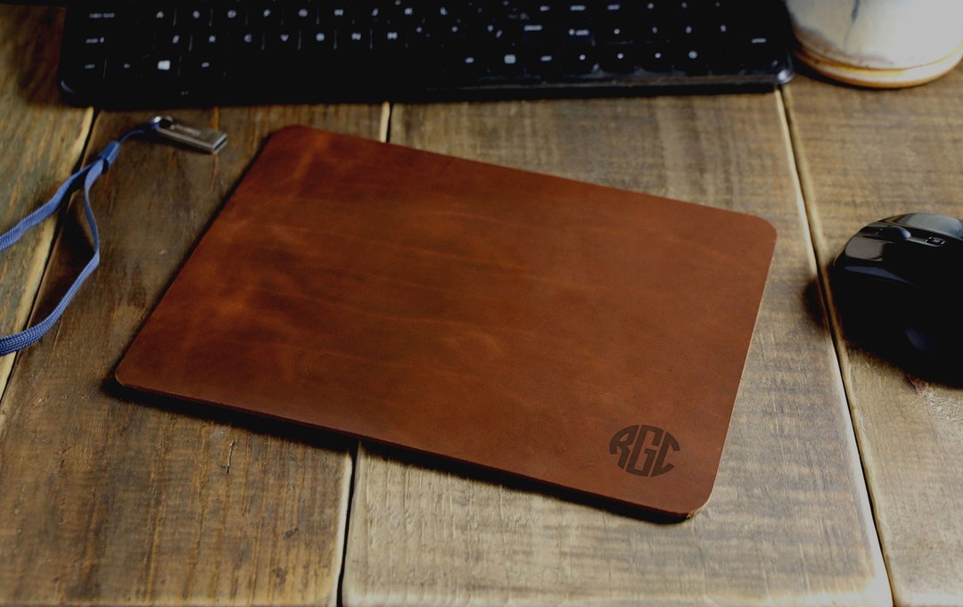 Leather Mousepad Can Be Personalized Custom Leather Mousepad Monogram ...