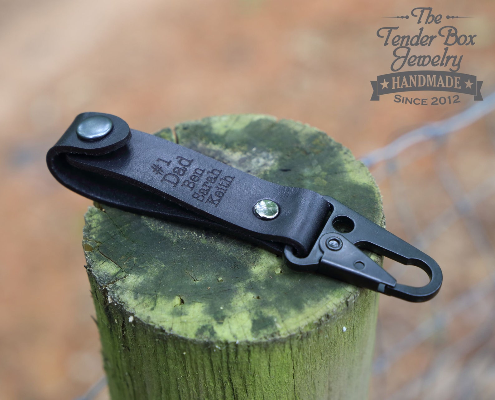 EDC Leather Key Fob With Snap Leather Key Strap and Metal Tactical Clip ...