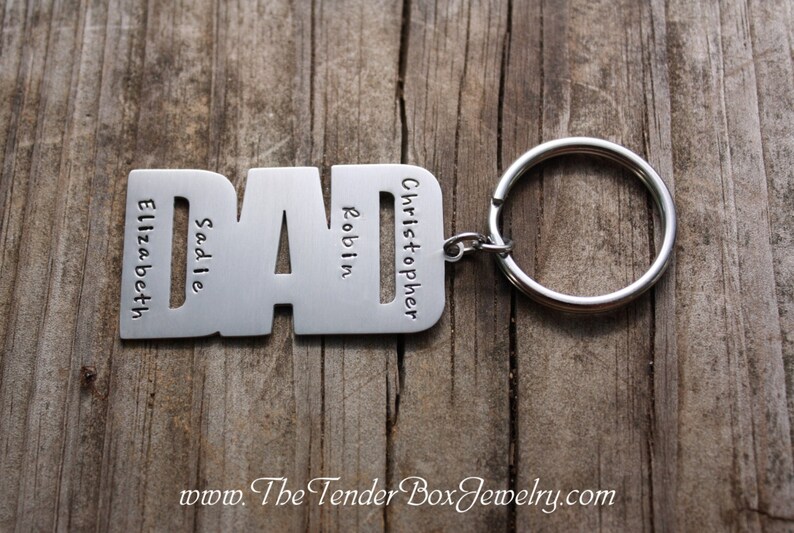 DAD Personalized Keyring Father Gift With the Kids Names Dad Gift Dad ...