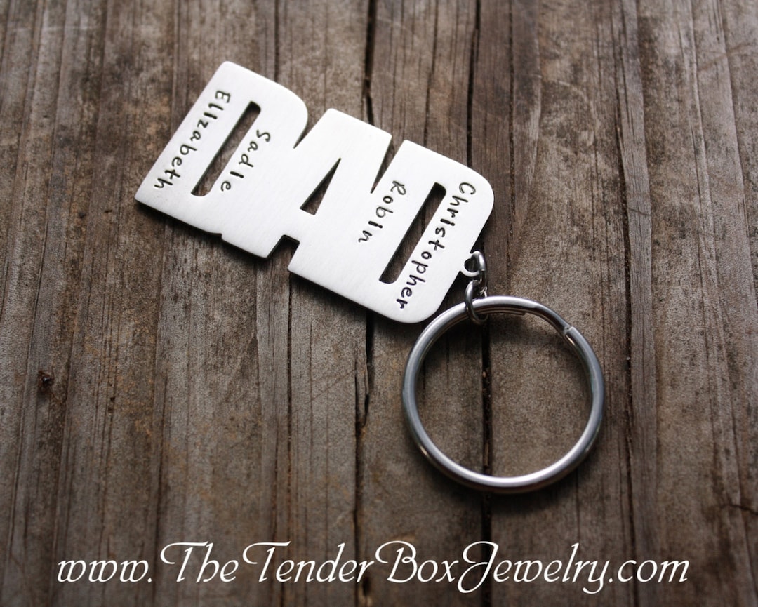DAD Personalized Keyring Father Gift With the Kids Names Dad Gift Dad ...