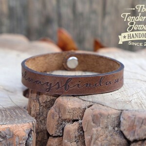 Personalized Leather Bracelet Engraved Your Custom Hashtag Bracelet ...